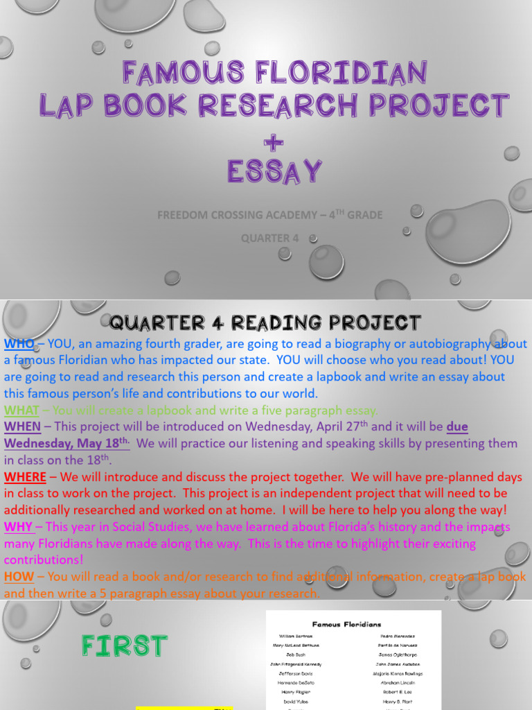 kADINFamous Floridian Project Instructions | PDF