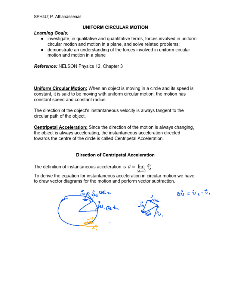 Uniform Circular Motion Answers | PDF | Acceleration | Force