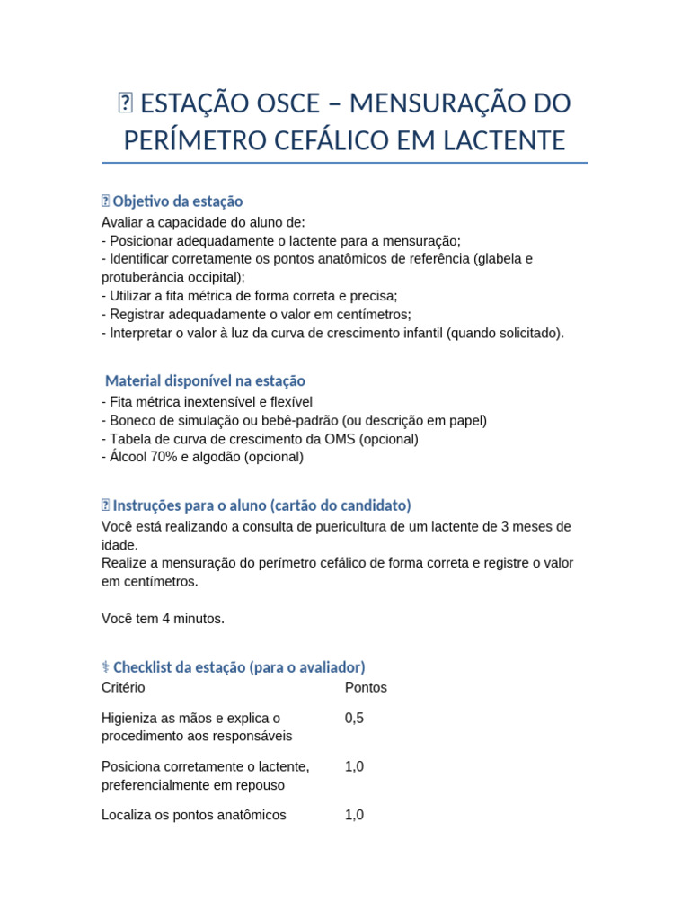 Mensuração do Perímetro Cefálico | PDF
