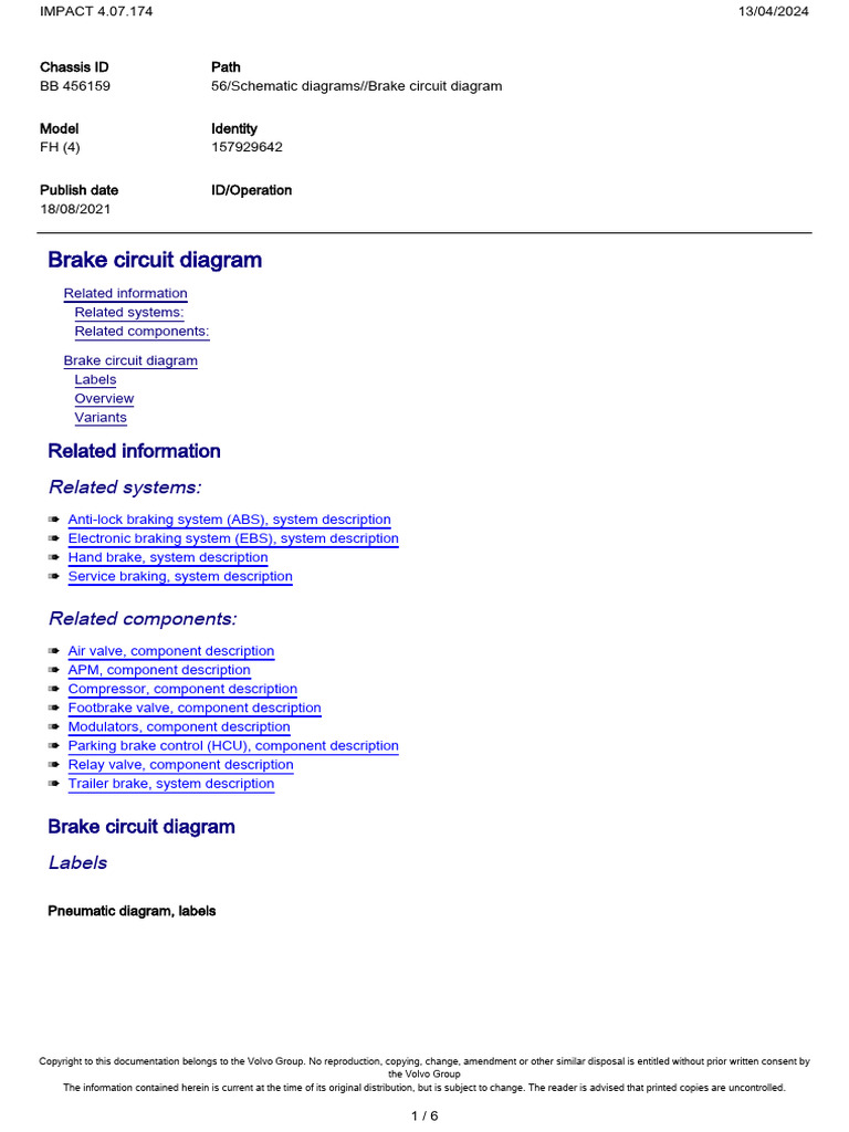Brake Circuit Diagram Overview | PDF | Brake | Automotive Technologies
