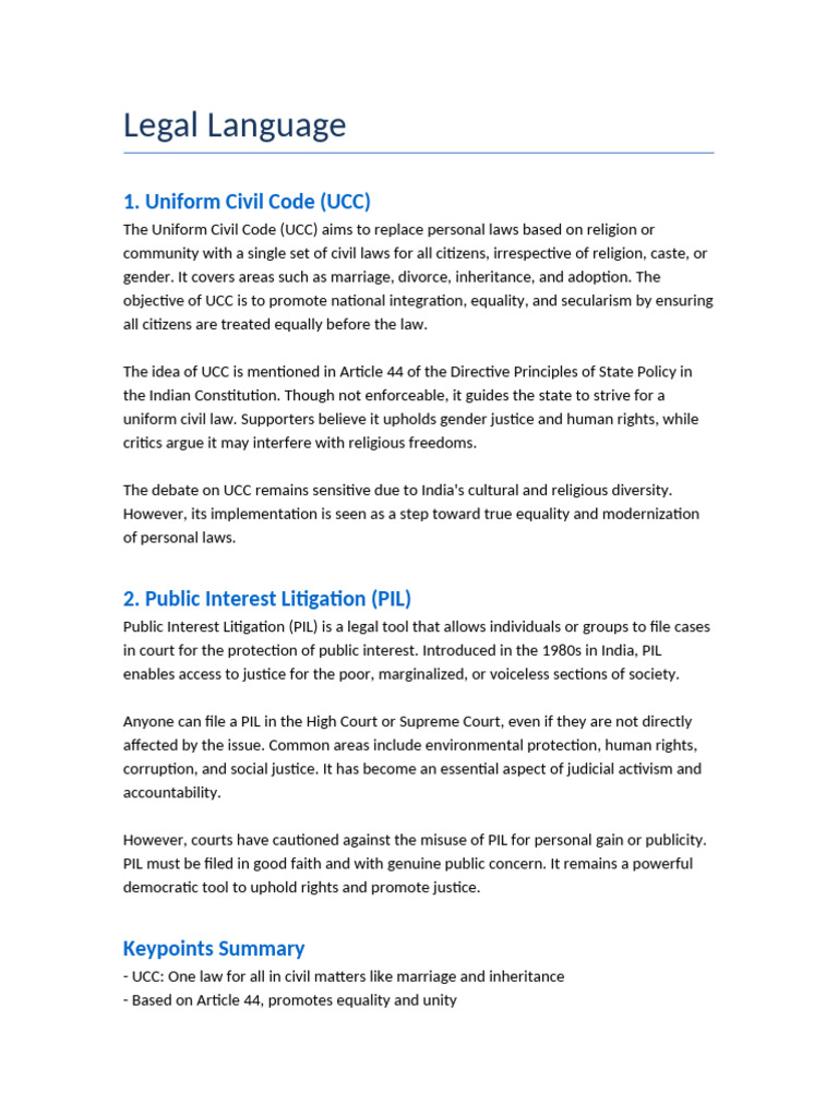 Legal Language Notes | PDF