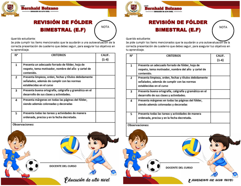 Revisión de Fólder Edu. Fis. (Primaria) | PDF | Aprendizaje ...