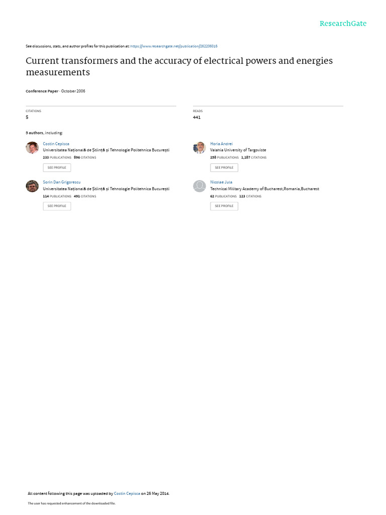 Current Transformers and The Accuracy of Electrica | PDF | Measurement ...