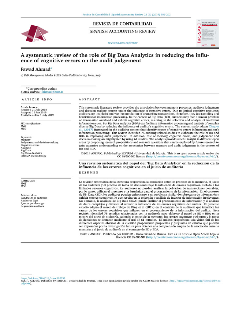 A Systematic Review of The Role of Big Data Analytics in Reducing The ...