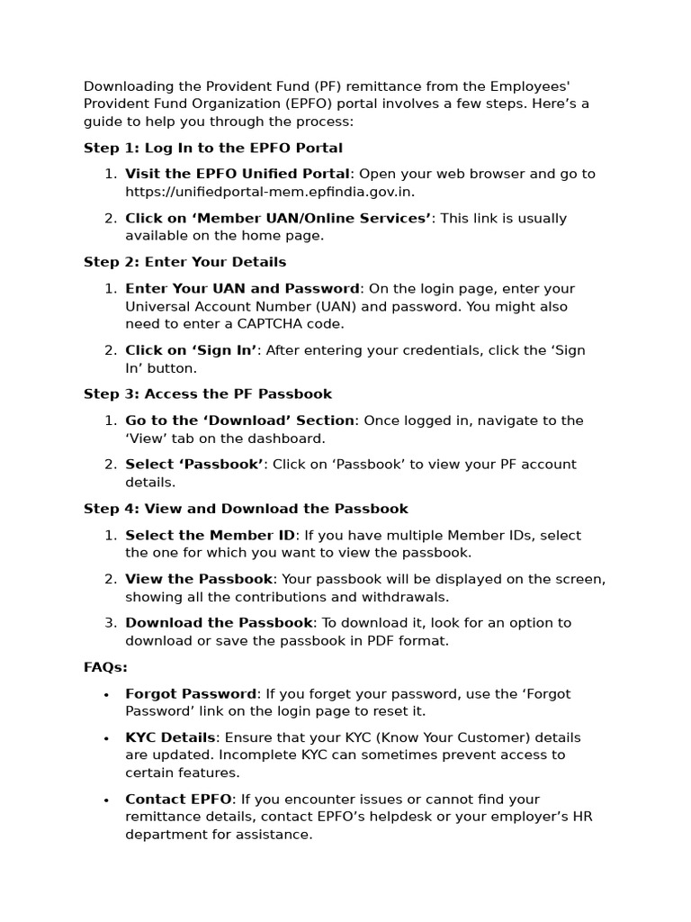 How to Download EPFO PF Passbook | PDF