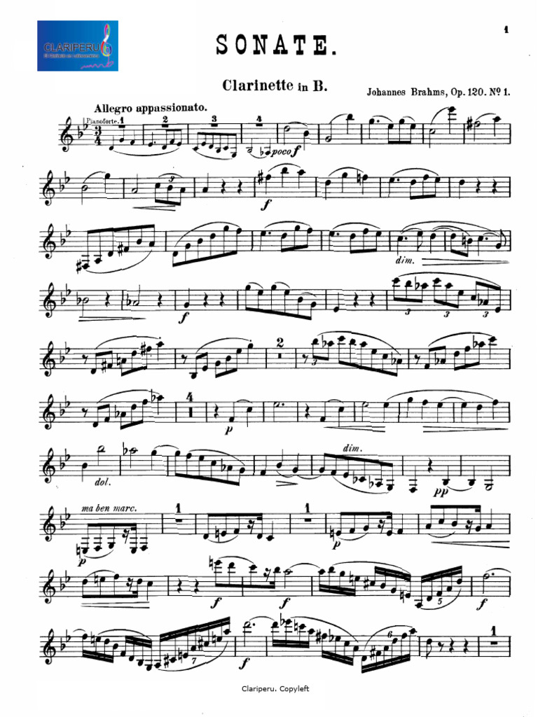 Brahms Sonata 1 | PDF