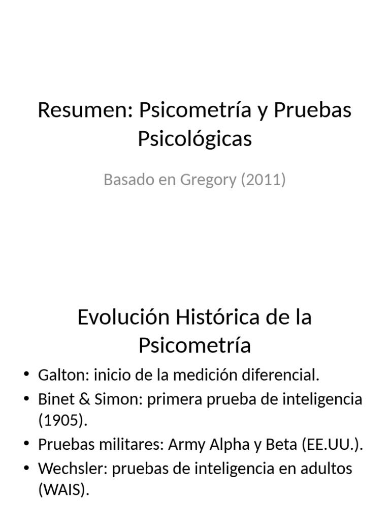 Resumen_Psicometria_Presentacion | PDF