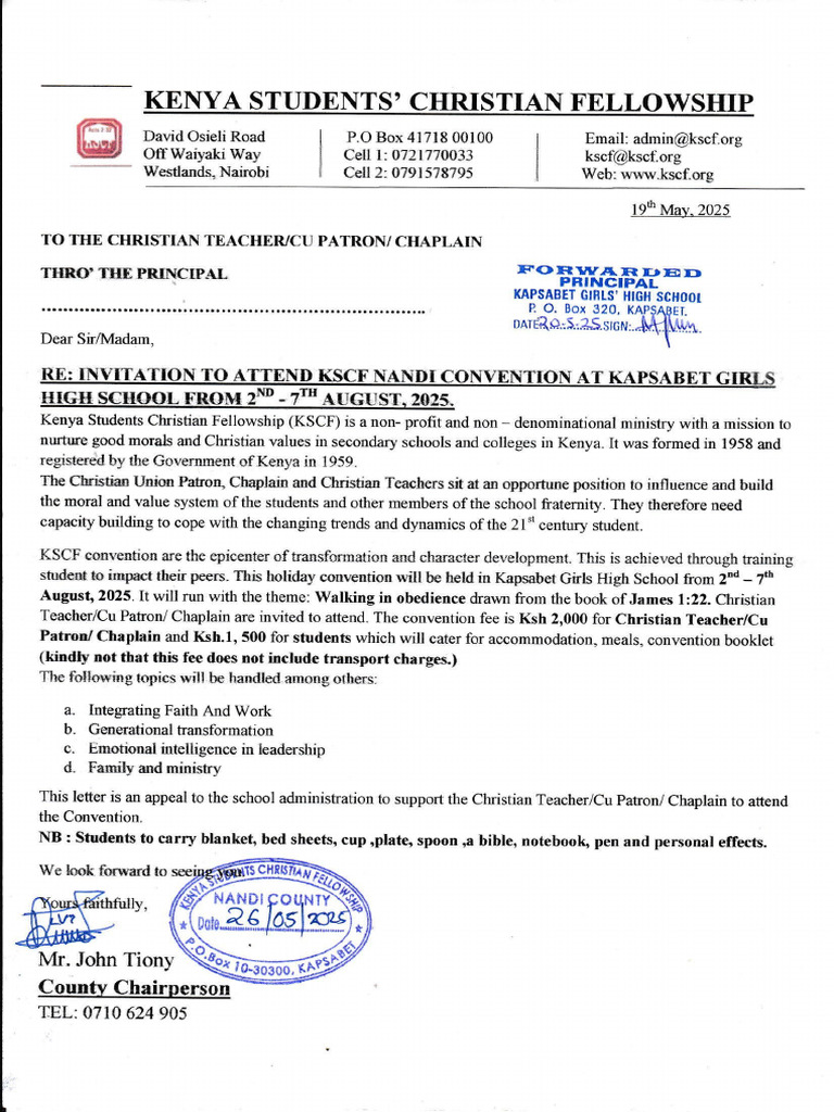 KSCF Patrons Letter 2025 | PDF