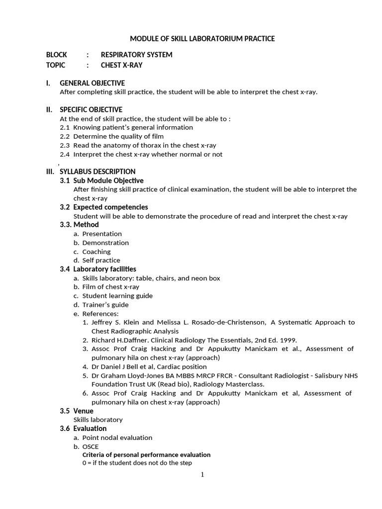 Ceklis Baca Rontgen Thorax by Arthur | PDF | Lung | Thorax