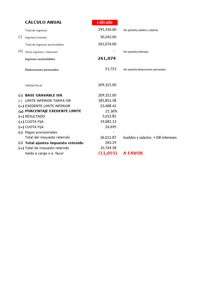 Cálculo Anual de ISR y Sueldos 2024 | PDF | Impuesto sobre la renta ...