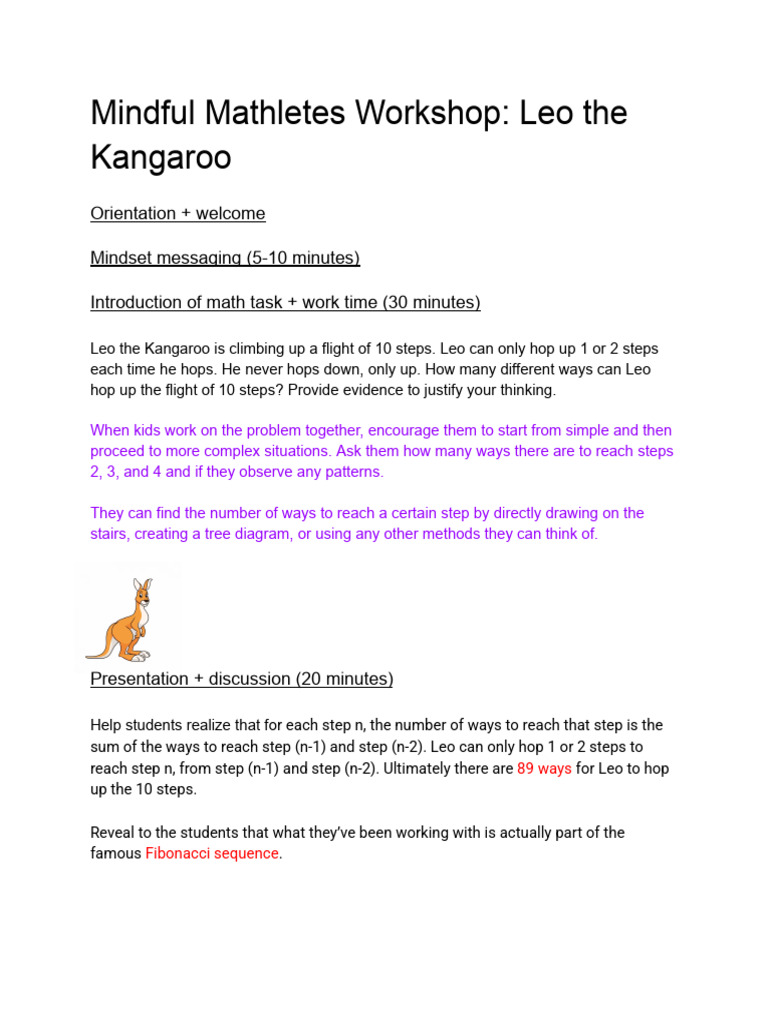 Leo's Fibonacci Hopping Challenge | PDF