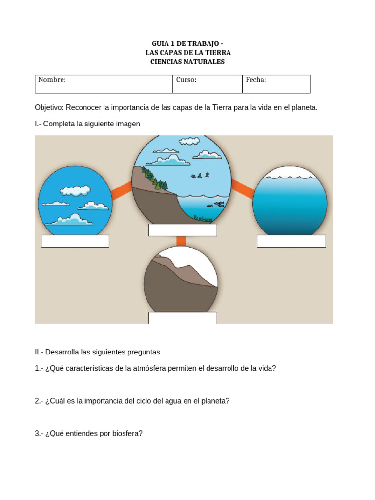 6° Ciencias Guía 1 Las Capas de La Tierra | PDF