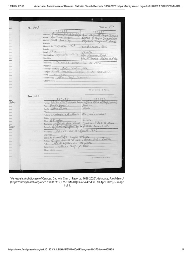 Caracas Catholic Church Records 1638-2020 | PDF