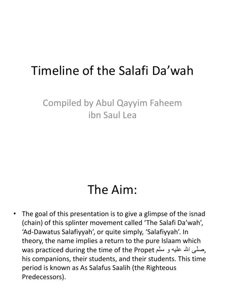 Timeline of The Salafi Da'wah | PDF | Salafi Movement | Wahhabism