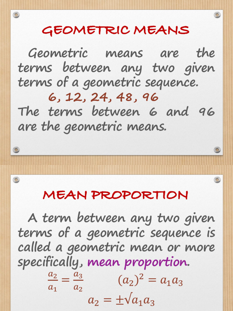 Geometric Means and Sequences Explained | PDF