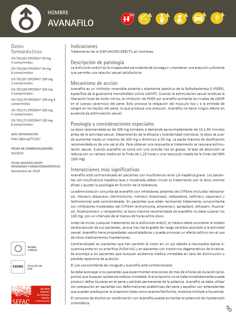Avanafilo: Tratamiento de Disfunción Eréctil | PDF | Disfunción eréctil ...