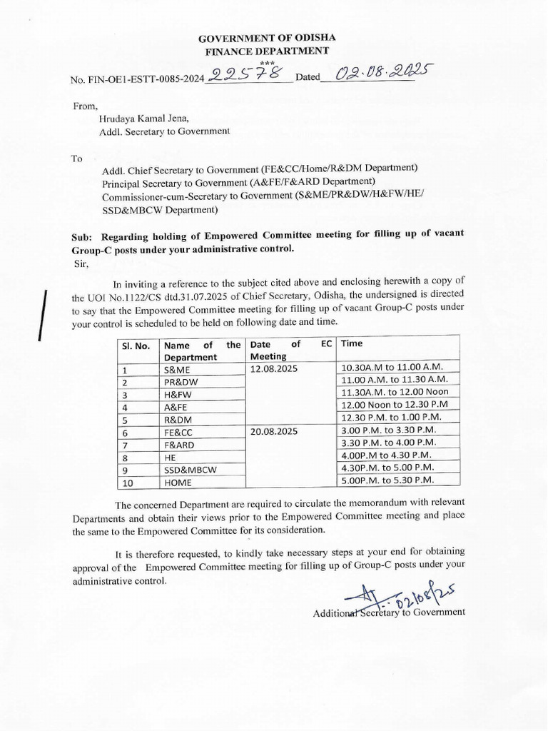 Government of Odisha Different Departments | PDF