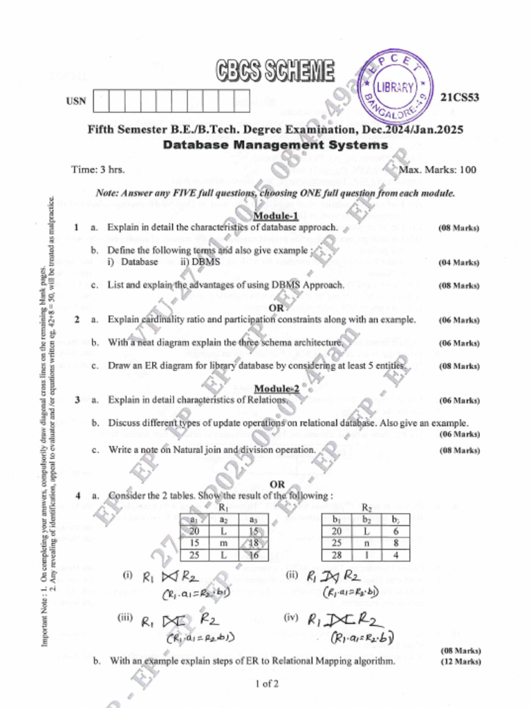 21CS53 Jan 2025 | PDF