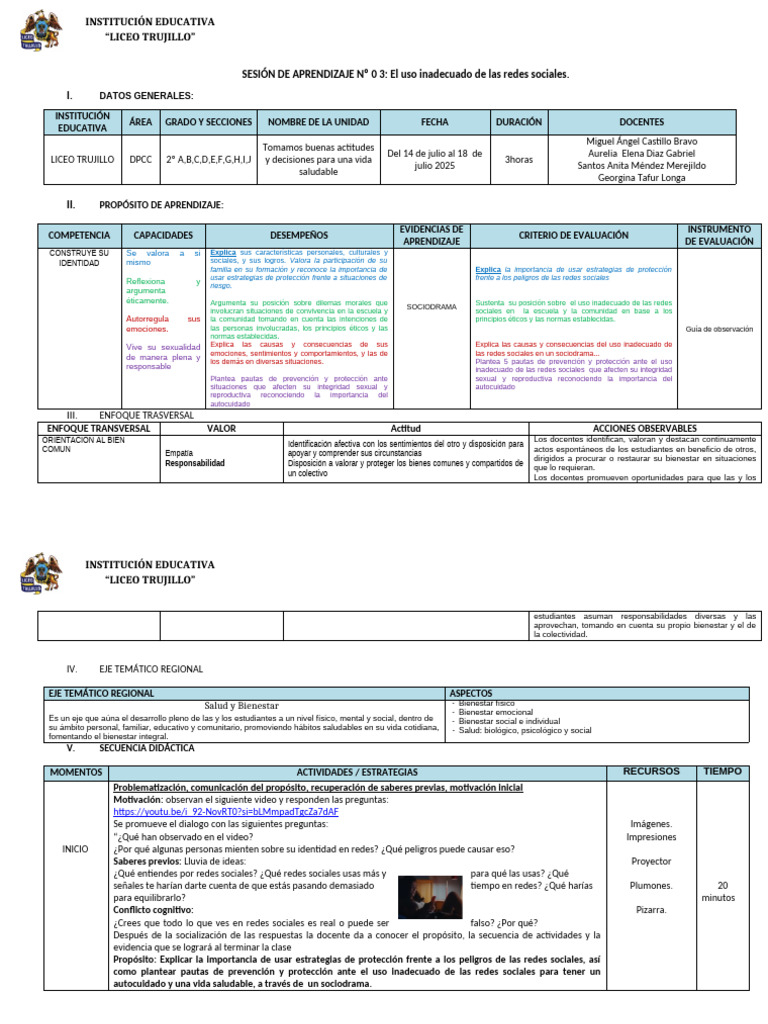 Sesion 03-u4 Unidad-dpcc 2do | PDF | Acoso cibernético | Psicología Social