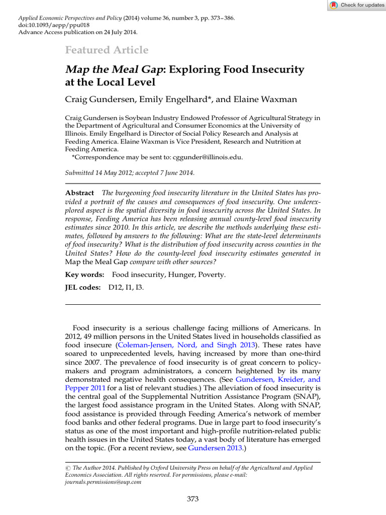 AEPP Gundersson | PDF | Food Security | American Community Survey