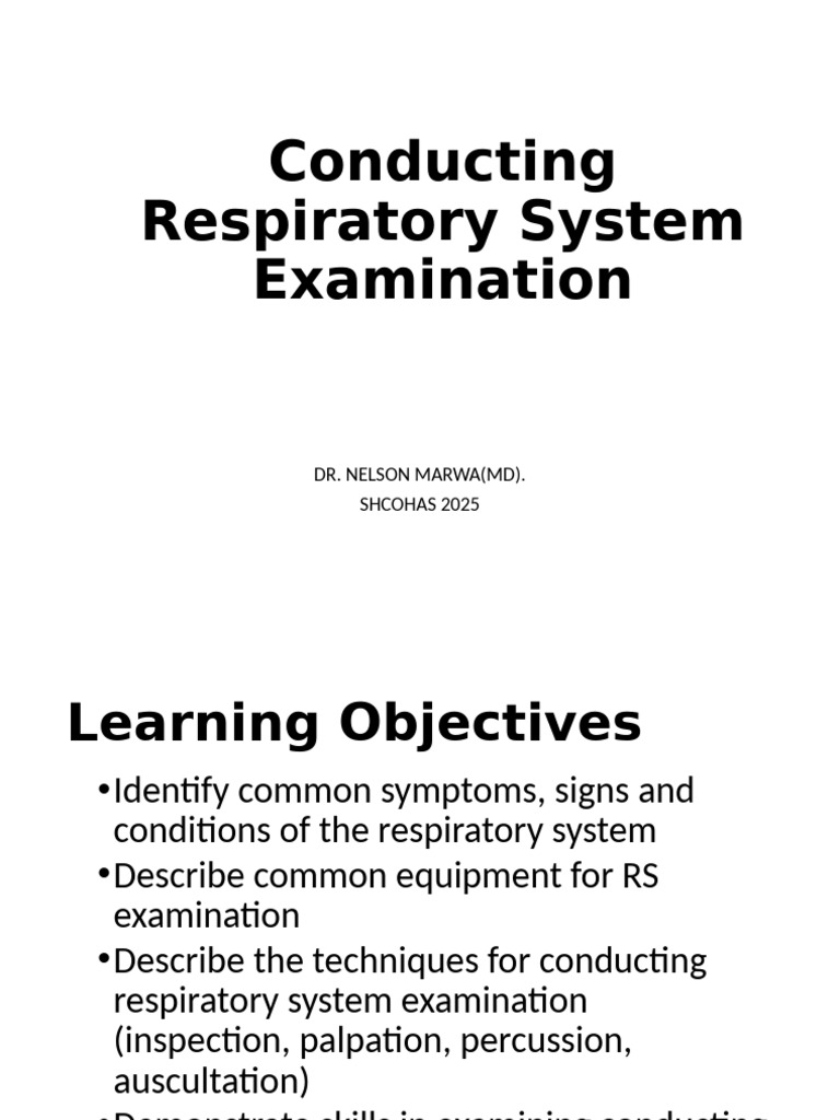 Session 7 Performing Respiratory System Examination | PDF | Respiratory ...