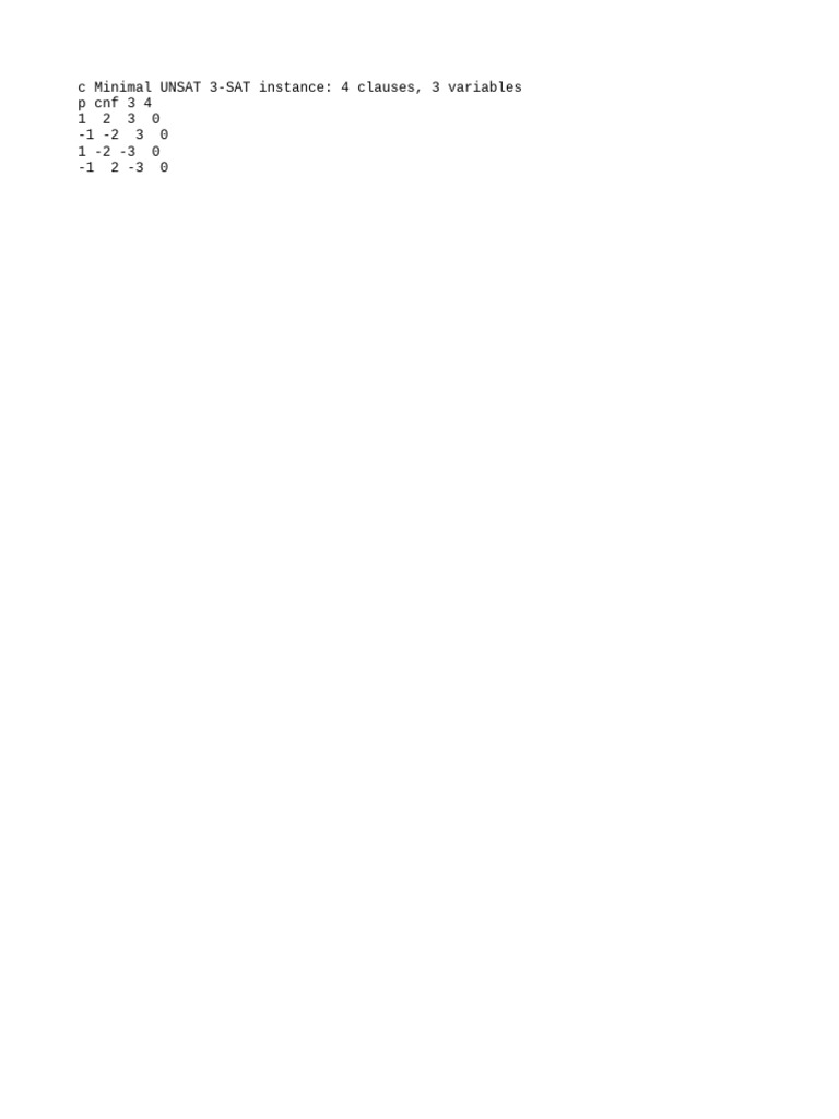 Minimal Unsat 3sat | PDF