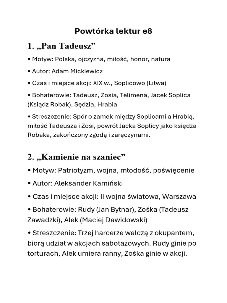 powtórka lektury | PDF