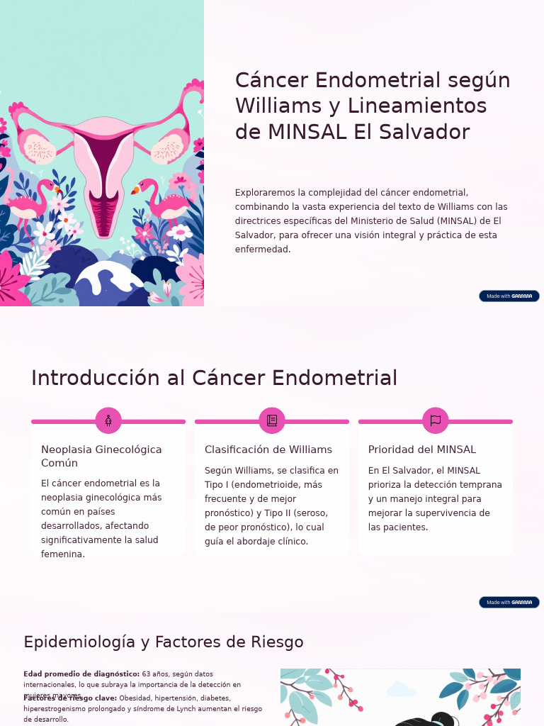 Cáncer Endometrial: Guía MINSAL y Williams | PDF | Cáncer | Terapia