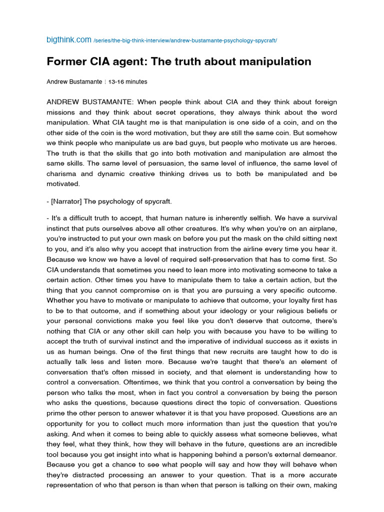 Understanding the RICE Method in Spycraft | PDF | Truth | Motivation