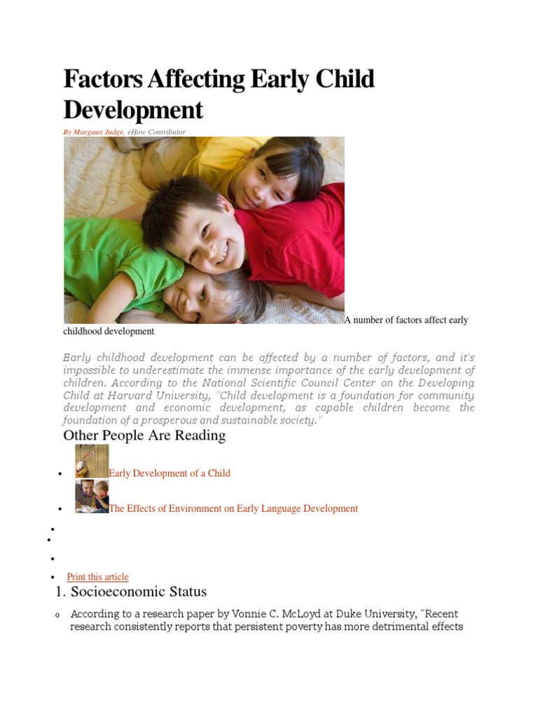 Environmental Factors in Child Development | PDF | Child Development ...