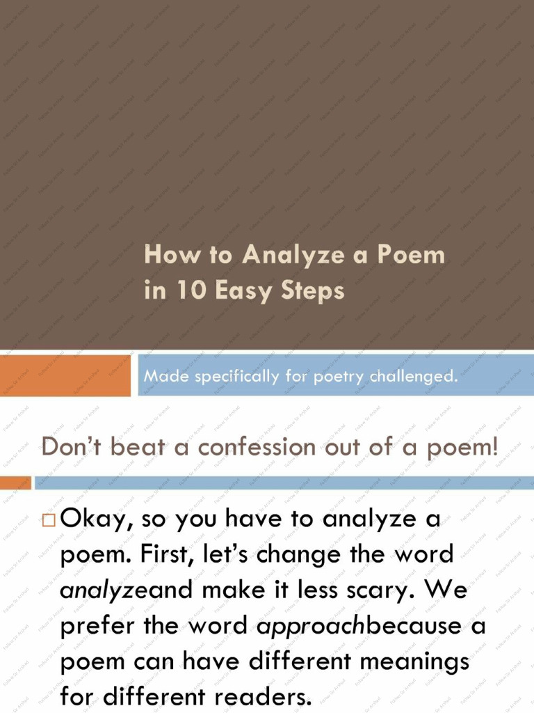 How To Analyze A Poem | PDF