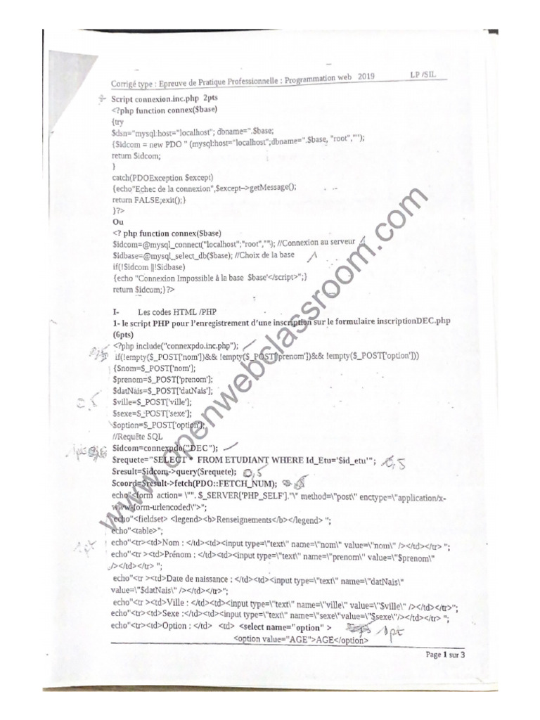 Correction Pratique 2019 | PDF