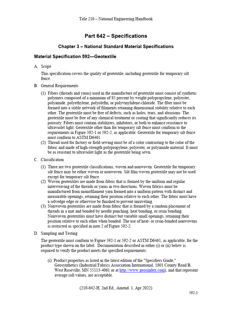 Geotextile Specifications per ASTM D6461 | PDF | Yarn | Textiles