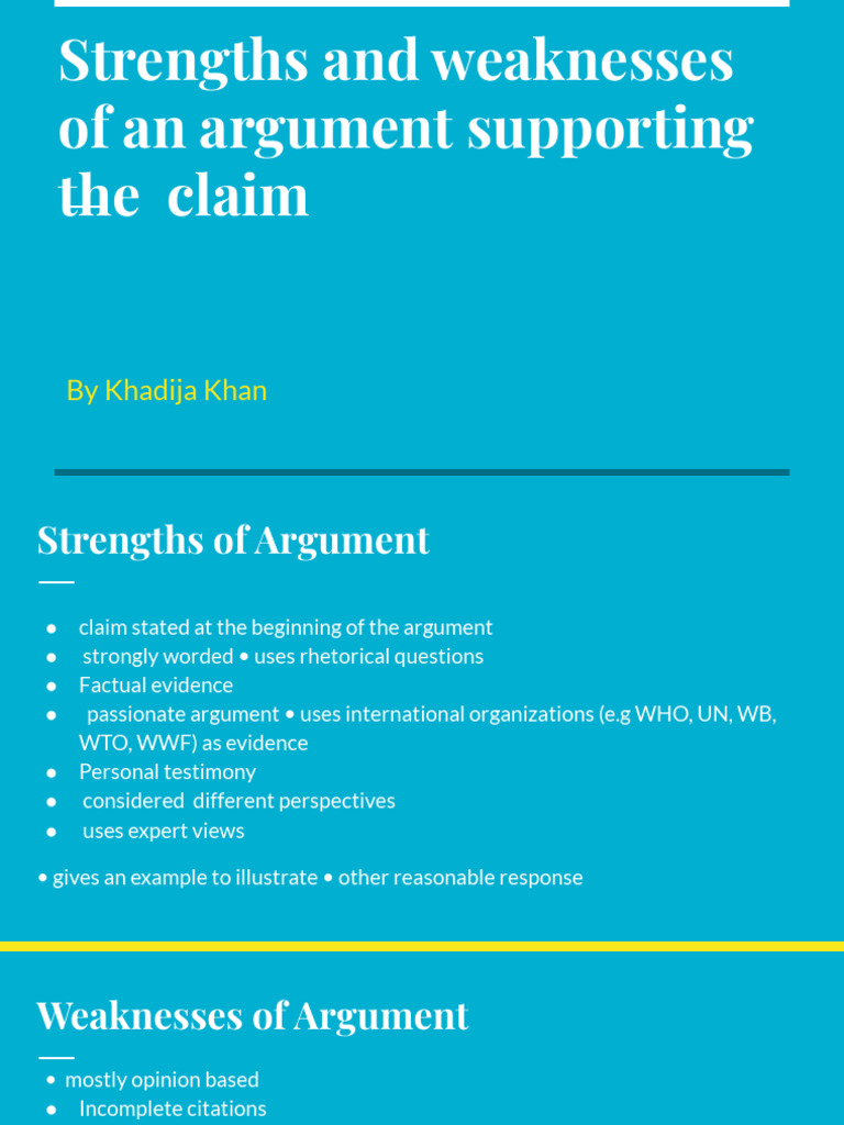 Evaluating Argument Strengths and Weaknesses | PDF