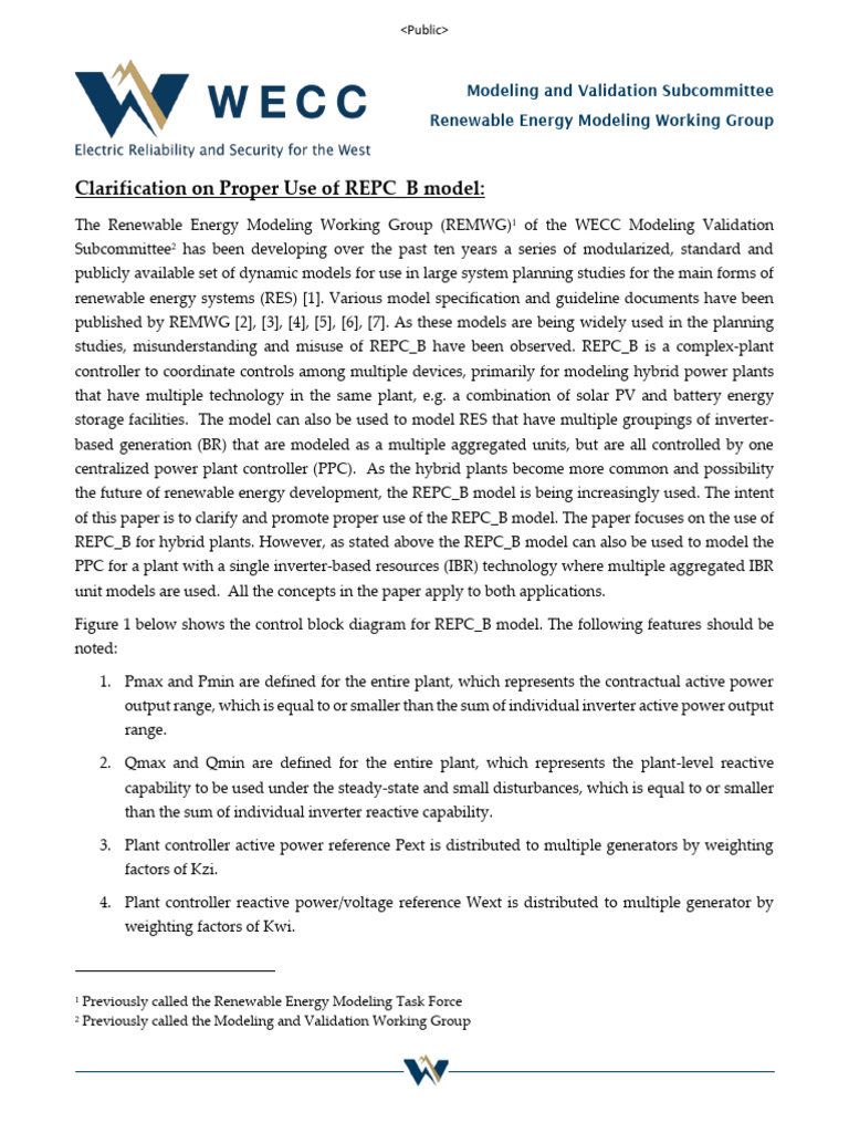 Proper Use of REPC_B Model Explained | PDF | Ac Power | Electrical ...