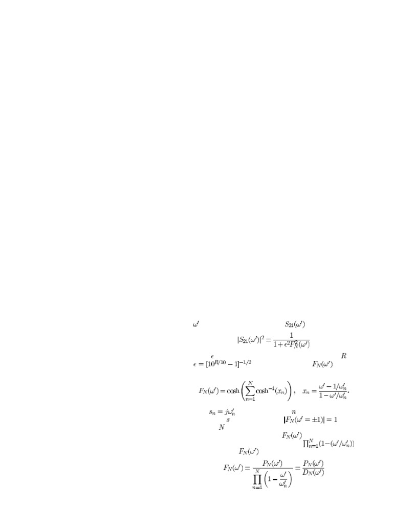 Synthesis of Cross-Coupled Resonator Filters Using An Analytical ...