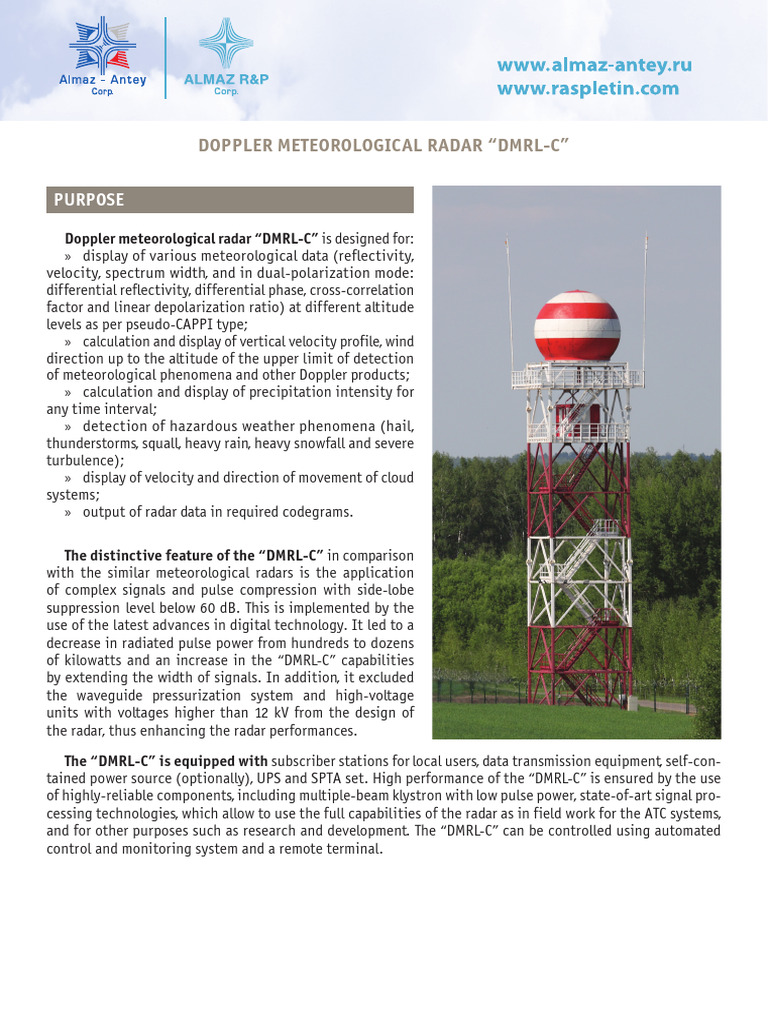 DMRL-C Doppler Radar Overview | PDF | Radar | Radio Technology