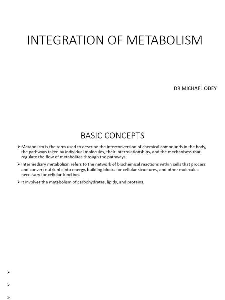Metabolic Integration: Catabolism and Anabolism | PDF | Diet ...