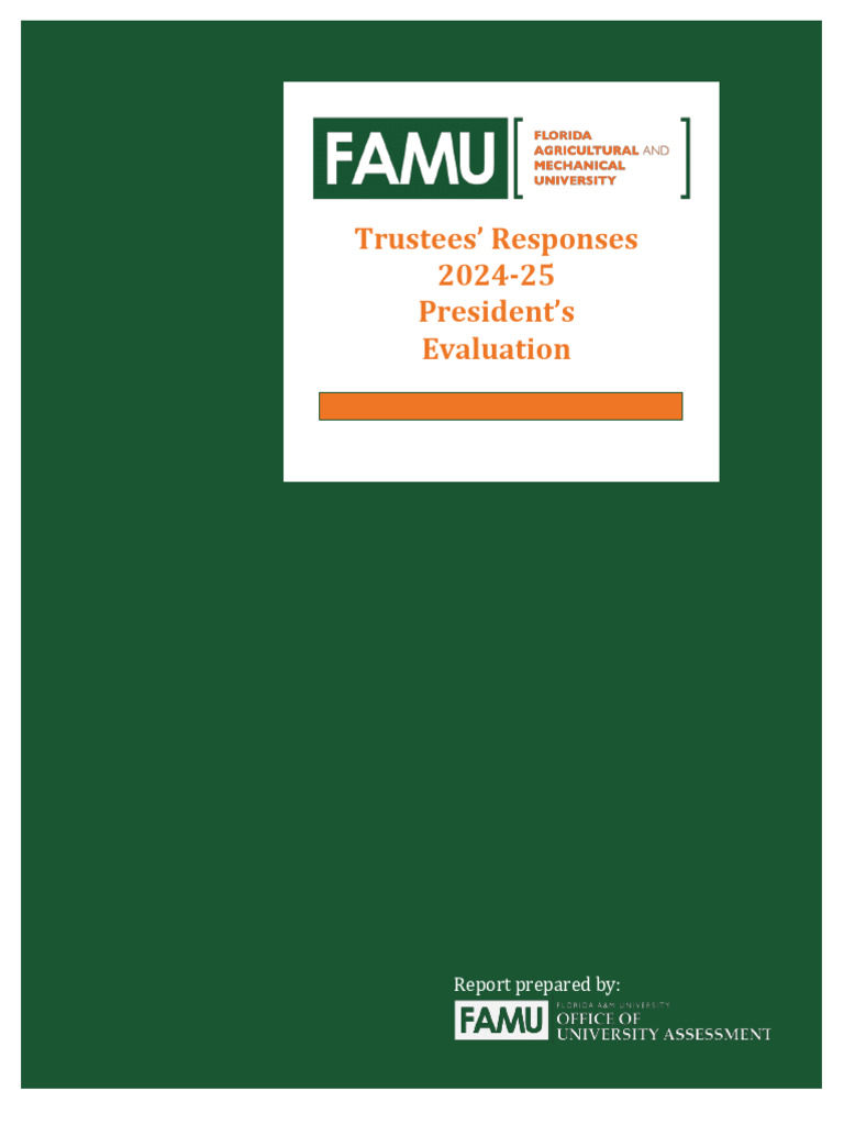 Presidents Evaluation 2024-25 FAMU Trustees | PDF | Strategic Planning | Goal