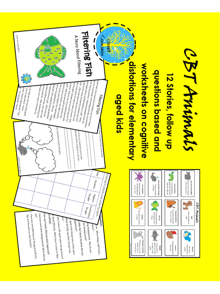 CBT Animals: Worksheets for Kids | PDF | Thought | Cognitive Behavioral ...