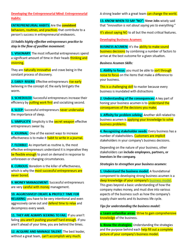 Entrep Mind Midterm Reviewurr | PDF | Expense | Equity (Finance)