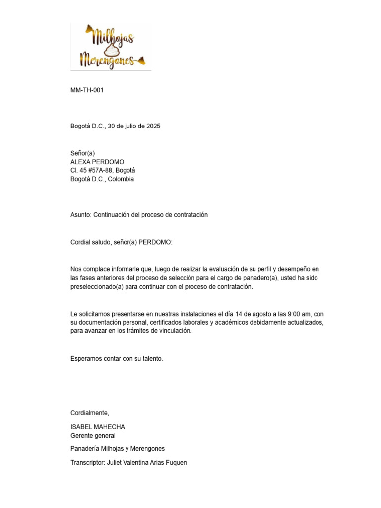 Continuación Del Proceso de Contratación | PDF