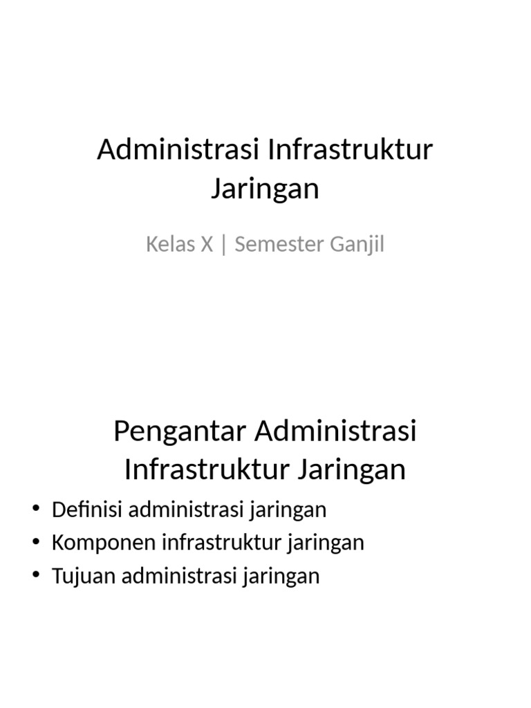 Panduan Administrasi Jaringan Kelas X | PDF