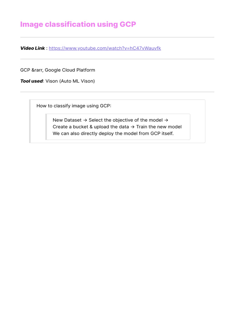 Image Classification Using GCP | PDF