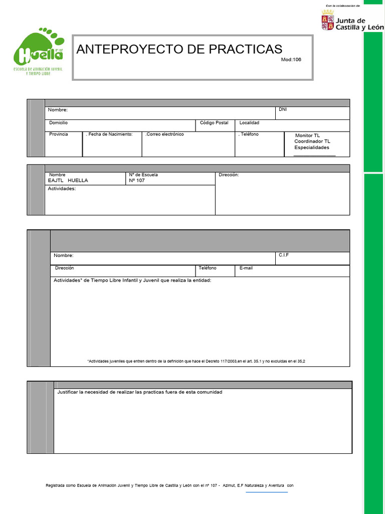 106.anteproyecto de Practicas Mod 106 | PDF