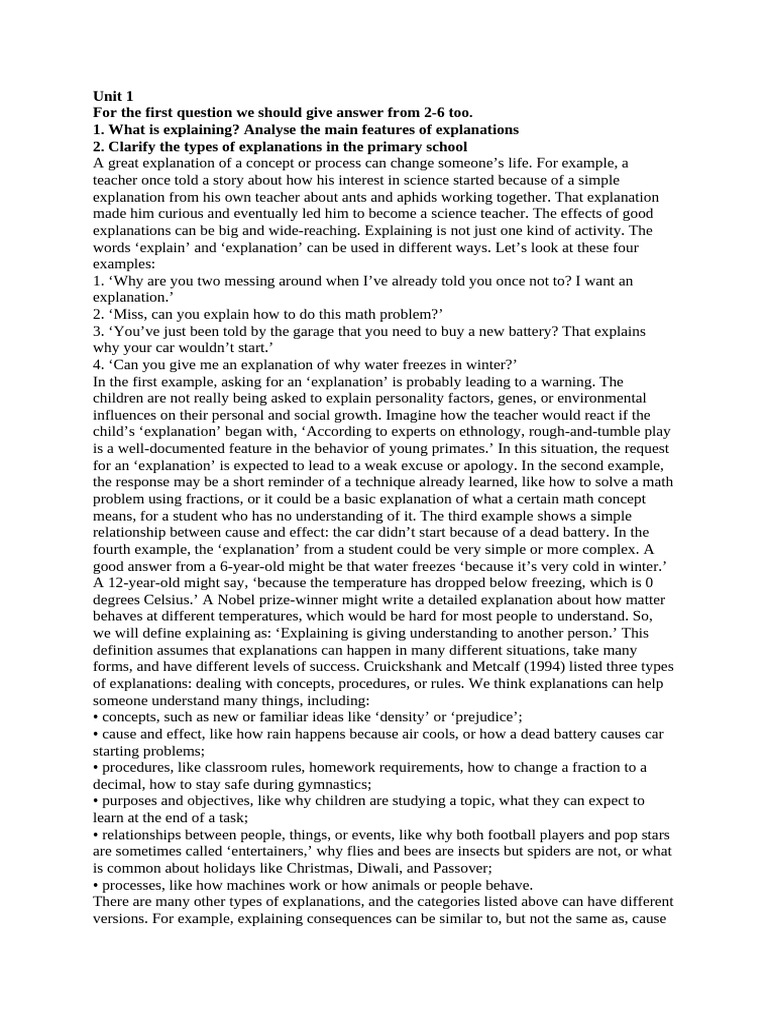 Explaining Exam Answers (Nazrin Garayli) | PDF | Thought