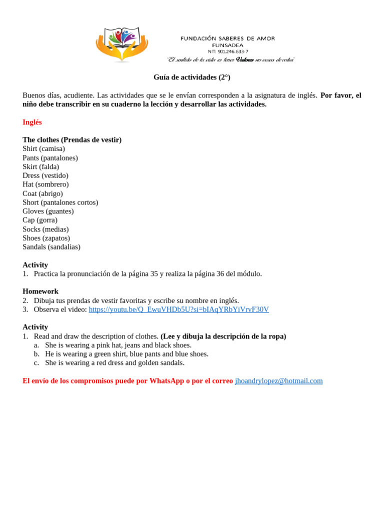 Guía de Actividades - 2° | PDF