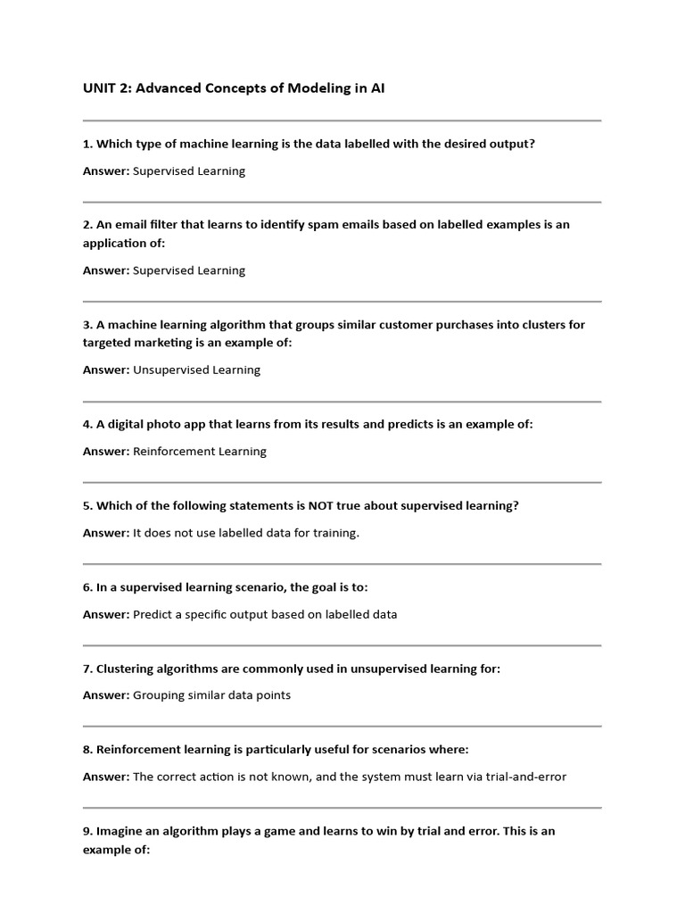 Class X Unit 2 - Advance Concepts | PDF | Machine Learning ...