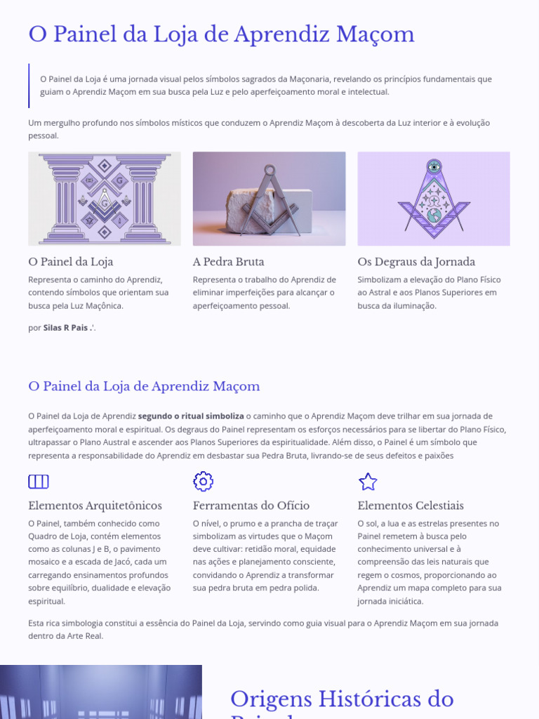 O Painel Da Loja de Aprendiz Macom Por Silas R Pais M.'. M.'. | PDF ...