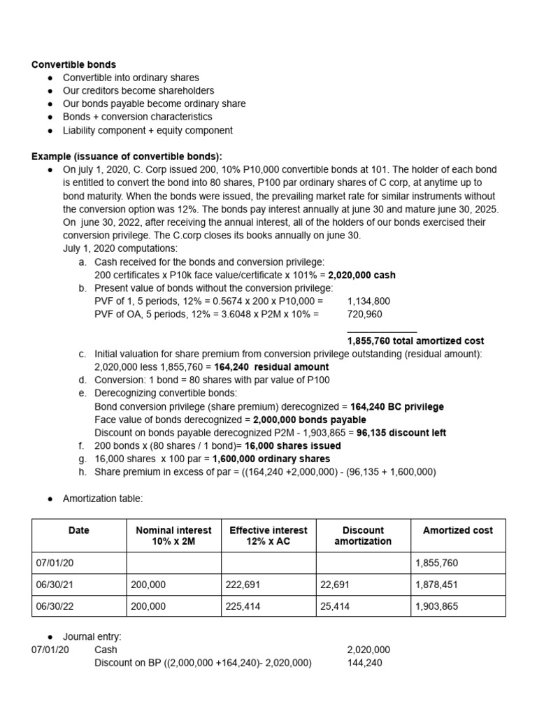Convertible Bonds: Key Accounting Insights | PDF | Bonds (Finance ...